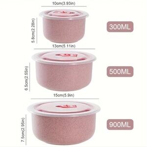 Kitchen | 3pcsset Storage Containers Fresh Bowl Set Lunch Box With ...